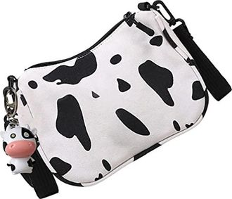 Aboofan Vache Imprimer À Main D Impression de Vache Bandoulière Bourse Portefeuille Animaux Motif À Bandoulière en Toile À e Imprimer Décor