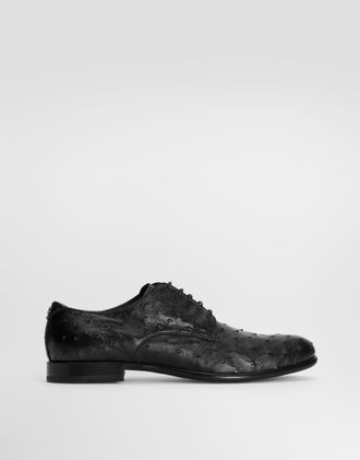 Dolce & Gabbana Derby-schuhe Aus Strau&szlig;enleder - Mann Schn&uuml;rschuhe Schwarz 42
