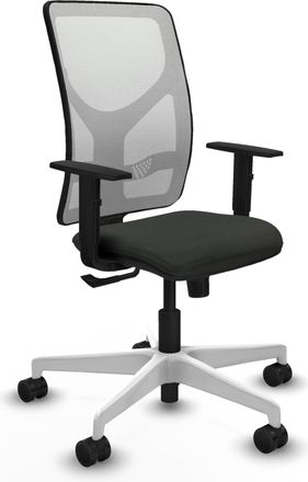 Piqueras y Crespo Schwarzer B&uuml;rostuhl mit 1D-Armlehnen, h&ouml;henverstellbare Lendenwirbelst&uuml;tze, ausgestattet mit 3 Positionen und Schneideschaum, Wei&szlig;/Schwarz