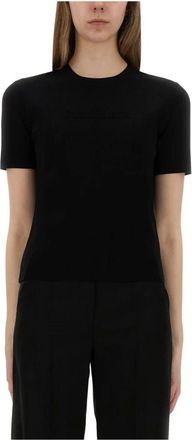 Max Mara Femme, Tops, Noir, Taille: 40 FR Top Essentiel &agrave; Col Montant et Manches Longues