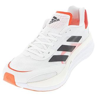 adidas Mens Adizero Boston 10, Cloud White/Core Black/Solar Red, 12