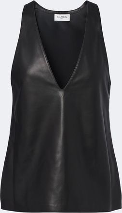 Balmain Top aus Leder