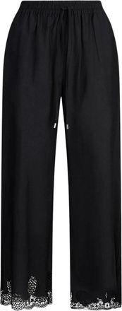 Liu Jo Femme, Pantalons, Noir, Taille: 42 FR Openwork Embroidery Pantalons