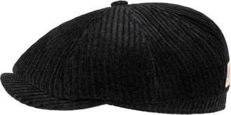 Stetson Casquette Hatteras Corduroy Jersey Homme - Made in The EU Type Gavroche avec Visiere, Doublure Hiver Automne-Hiver - XXL (62-63 cm) Noir