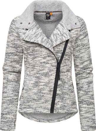 Ragwear Strickfleecejacke Saskie Melange Grob gestrickte Damen-Jacke mit Teddyfell-Futter