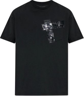 Maison Margiela Homme, Tops, Noir, Taille: L Taped Pocket Jersey T-Shirt