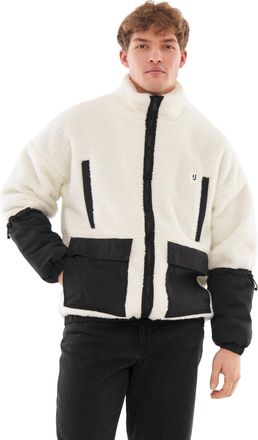 Johnny Urban Teddyjacke Damen & Herren Cream Schwarz - Carson - Unisex Sherpa Fleecejacke f&uuml;r Herbst & Winter - Outdoor Teddy Jacke Warm - Warme &Uuml;bergangsjacke