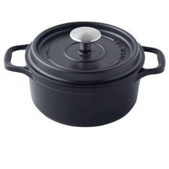 Invicta Runde auflaufform aus emailliertem gusseisen 18 cm schwarz - Invicta - 402181