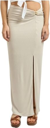 Guess Femme, Jupes, Beige, Taille: 42 FR Brigitte Draped Pencil Skirt