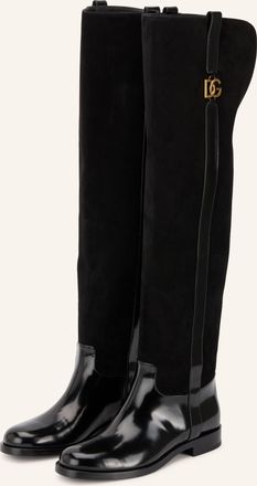 Dolce & Gabbana Overknee-Stiefel schwarz