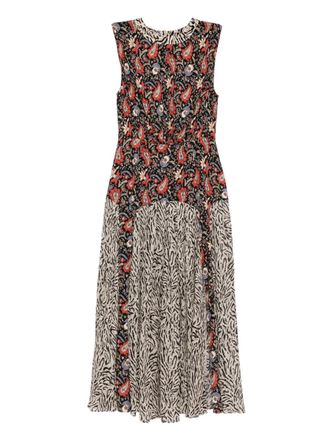 Rixo robe Coraline rayée à volants - Noir