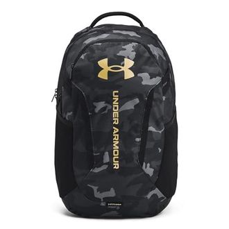 Under Armour Homme Sac &Agrave; Dos Hustle 6 29 L, Black/Metallic Gold, One Size