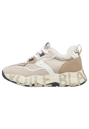 Voile Blanche Sneakers aus Veloursleder und technischem Gewebe, Beige-Platin- 38