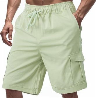 Generic Short cargo pour homme - En coton - Coupe ample - Pour la randonn&eacute;e - Poches - Pantalon de surv&ecirc;tement avec poches - Pantalon de travail - Pantalon de