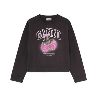 Ganni Graphic-print Sweatshirt - - Sweatshirts & Hoodies - Damen - Schwarzk - S