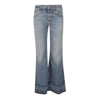 Chlo&eacute; Frayed Edge Flared Jeans - - Jeans - Damen - Blau - W29