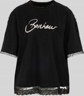 Marc Cain T-Shirt mit Glitzer-Schriftzug
