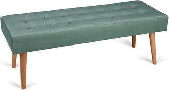MG Design Polsterbank 45 × 120 cm in Mintgrün - stabiles Holzgestell, weich gepolstert, samtig-weiche Oberfläche mit dezentem Schimmer, pflegeleicht - für Wohnz
