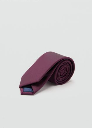 Mango Cravate unie microstructure bordeaux - Homme - Taille unique - MANGO MAN