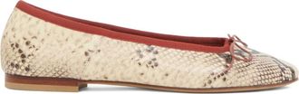 Mansur Gavriel Dance snake-print leather ballet flats - Nude