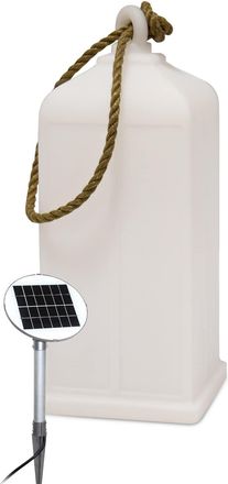 8 Seasons design Shining Lantern Solar LED Deko-Laterne, Höhe: 45cm, Weiß, inkl. Solarmodul und Leuchtmittel in warmweiß, als Outdoor-Lampe für Terrasse, Balkon