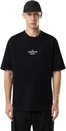 Stone Island Homme, Tops, Noir, Taille: L T-Chemises