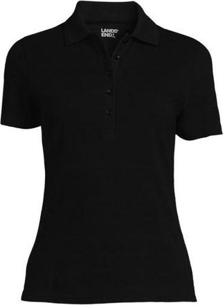 Lands End Piqu&eacute;-Poloshirt, Damen, Gr&ouml;&szlig;e:32-34 regular, Schwarz, Baumwolle, by Lands End