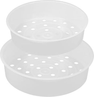 DOITOOL Panier Vapeur Plastique 22.5 Cm X 6 Cm Accessoire Cuiseur À Riz Rond 2 Pièces Panier Vapeur Léger Pour Pain Légumes Fruits De Mer Idéal Cuisine Maison