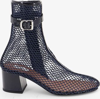 Alaia Fishnet 55 mesh and patent leather boots - ALAIA - gender_Woman