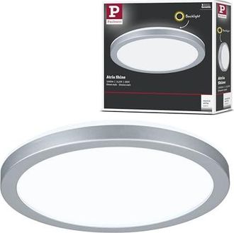 Paulmann 71004 Atria Shine Panneau LED rond en plastique avec 1 ampoule 11,2 W Blanc lumi&egrave;re du jour chrom&eacute; mat 190 mm 4000 K