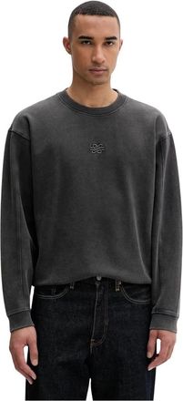 Filling Pieces Homme, Sweatshirts et sweats &agrave; capuche, Gris, Taille: L SweaT-shirt Brod&eacute; Coupe Boxy