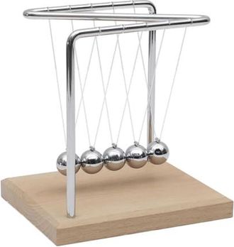 Altobuy Pendule Newton métallique avec 5 Boules argentées (H15 cm)
