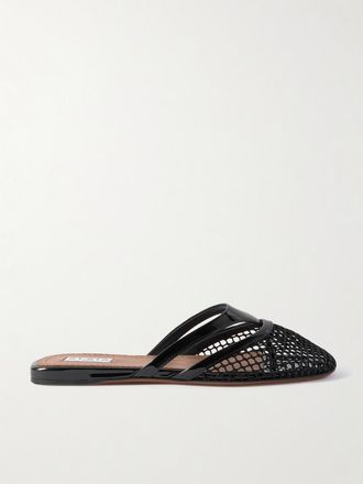 Alaia Mules En R&eacute;sille &Agrave; Finitions En Cuir Verni - Noir