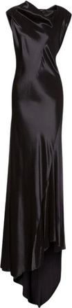 Alberta Ferretti Femme, Robes, Noir, Taille: 36 FR Satin Long Dress