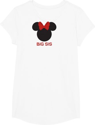 Disney Minnie Mouse Red Bow Icon Big Sis Sister Family T-Shirt