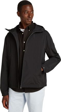 Tommy Hilfiger Herren Windbreaker Jacke Branded Hooded Sportlich, Schwarz (Black), 3XL