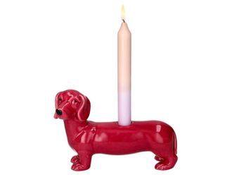 Giftcompany Mignon Kerzenhalter Dackel rosa 13,2cm