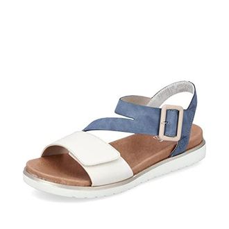 Rieker Femme Sandales V5060, Dame Sandales Fines,Chaussure d&eacute;t&eacute;,Sandale d&eacute;t&eacute;,Confortable,Plate,Bleu (Blau Kombi / 10),38 EU / 5 UK