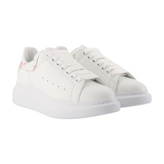 Alexander McQueen Womens Oversized Leather Sneaker White Calfskin