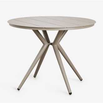 Sklum Sklum - Table de jardin ronde en aluminium Val&eacute;rie Moka Brown &Oslash;100 cm