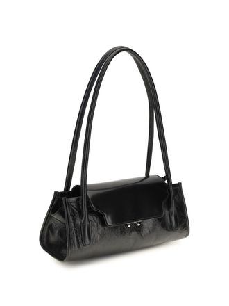 Marni Trunkette Calfskin Leather Shoulder Bag - Black