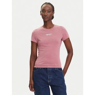 Tommy Jeans T-Shirt Essential DW0DW20913 Rosa Slim Fit