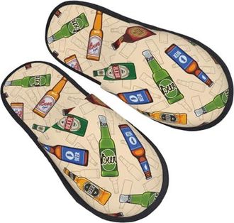 Generic Chaussons Femme Homme Motif Sans Couture De Bouteilles De Bière House Chaussures Confort Lavable Pantoufle, Pour Hommes, Mariage, Fête, M
