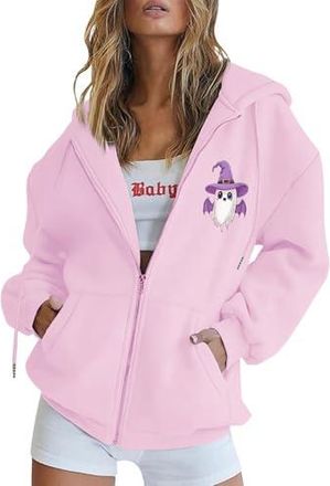 Generic Sweat &agrave; capuche dHalloween pour femme - Sweat &agrave; capuche avec poche - Automne et hiver - Cardigan - Loisirs - Sport - T-shirt &agrave; manches longues - Impri