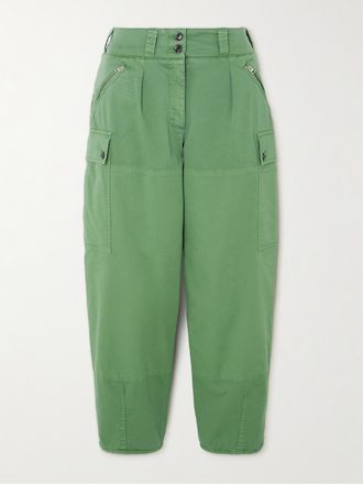 Tom Ford Pantalon Treillis Fuselé En Serge De Coton Stretch - Vert