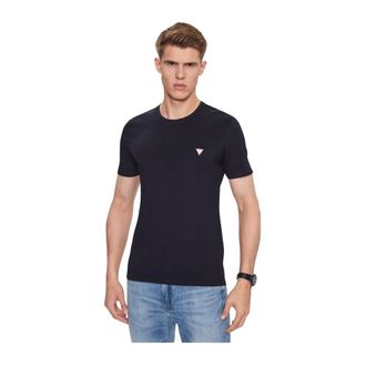 Guess Homme, Tops, Bleu, Taille: 2XL Basic Cotton T-Shirt