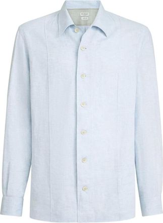 Brunello Cucinelli Homme, Chemises, Bleu, Taille: 2XL Chemise Coupe Facile en Lin