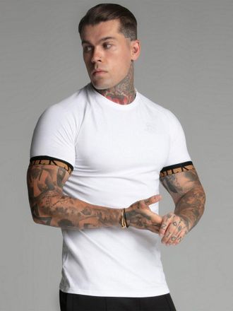 Siksilk T-Shirt SikSilk Herren Wei&szlig;es Tech T-Shirt