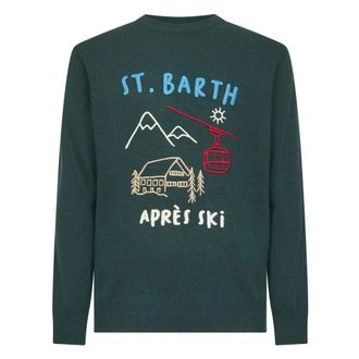 MC2 Saint Barth Bunt bestickter Pullover - - Knitwear - Herren - Gr&uuml;n - L