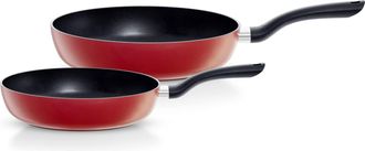 FISSLER Cenit Red/Pfannenset 2-teilig (Ø 24 cm+ Ø 28 cm) beschichtete Aluminium-Pfannen, antihaftend - Induktion